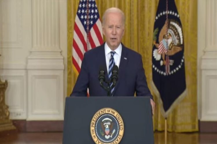 US President Joe Biden is addressing the nation from the White House